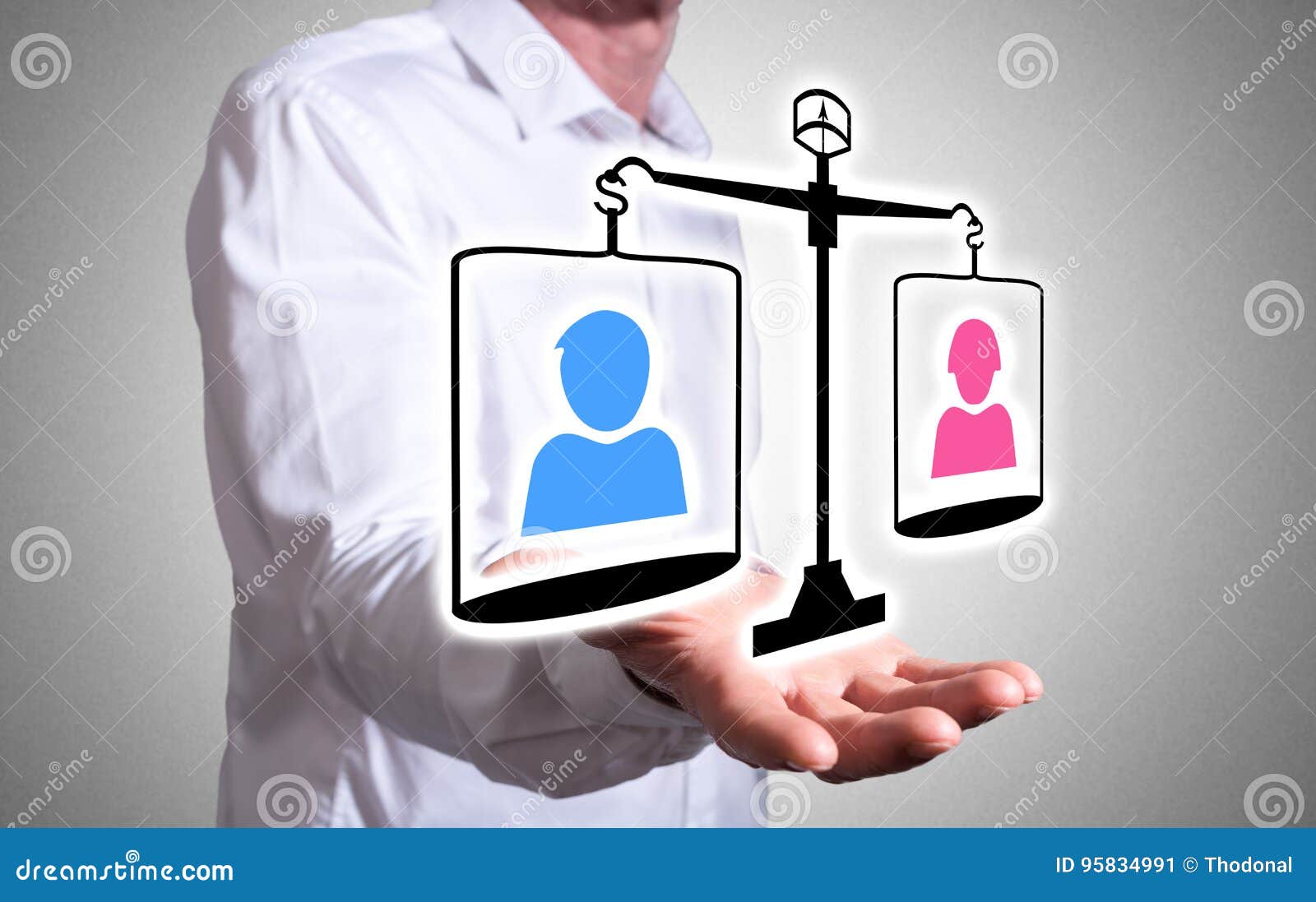 Equality Concept Above a Human Hand Stock Image - Image of business ...
