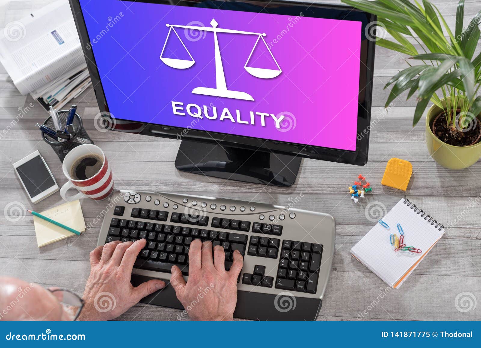 Equality Concept on a Computer Stock Image - Image of monitor, rights ...