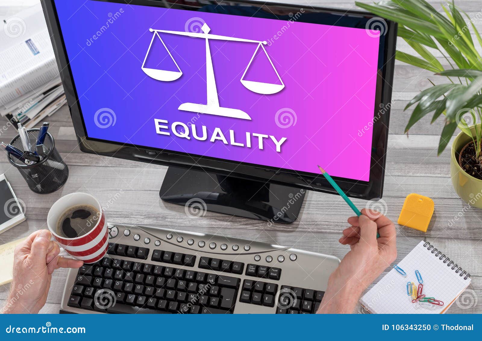 Equality Concept on a Computer Stock Photo - Image of parity, equal ...