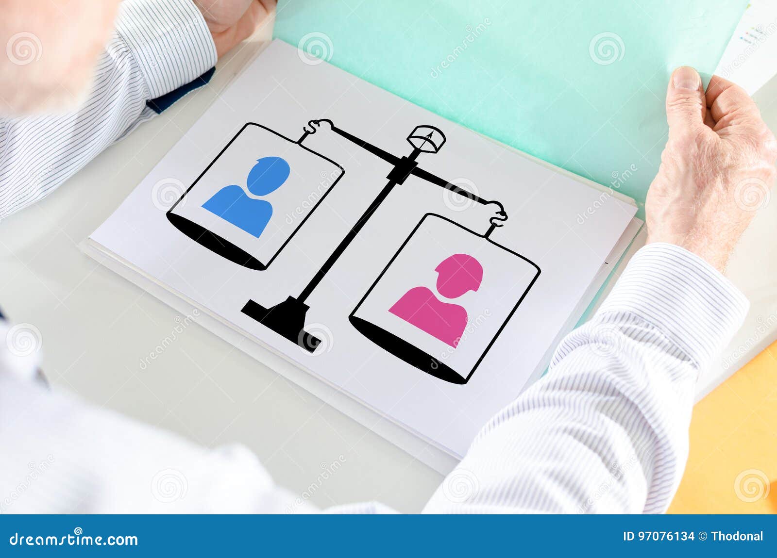 Equality Concept on a Paper Stock Photo - Image of difference, business ...