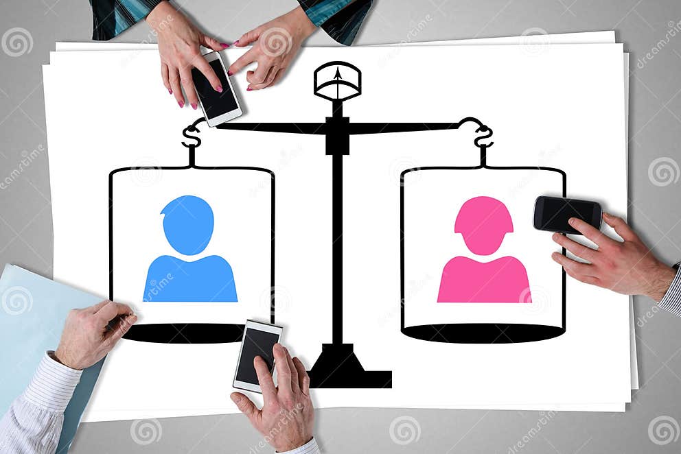 Equality Concept Placed on a Desk Stock Image - Image of people, male ...