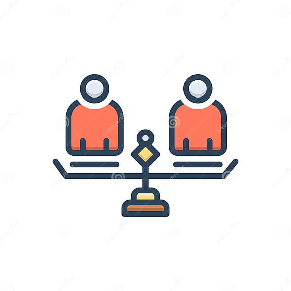 Color Illustration Icon for Equality, Similarity and Parity Stock ...