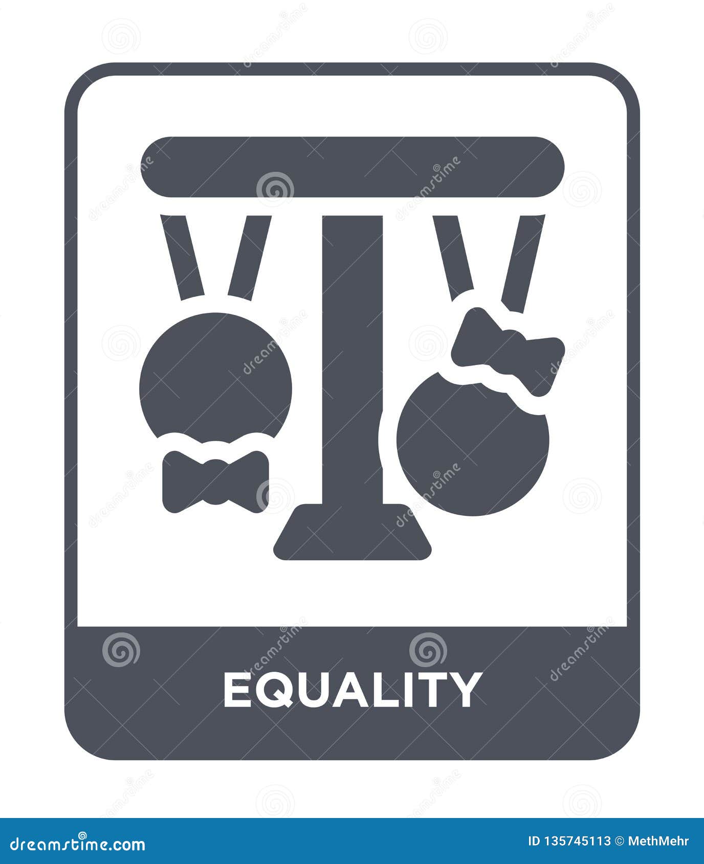 Equality Icon in Trendy Design Style. Equality Icon Isolated on White ...