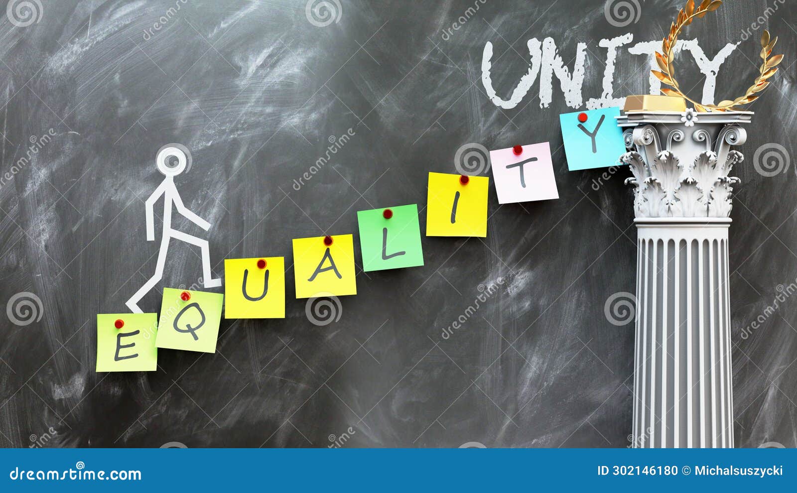 Equality leads to Unity stock illustration. Illustration of business ...