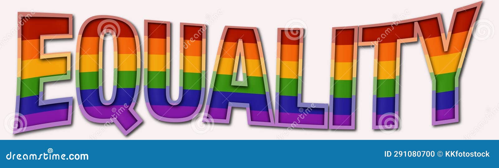 Equality Typography in Rainbow Colors Stock Photo - Illustration of ...