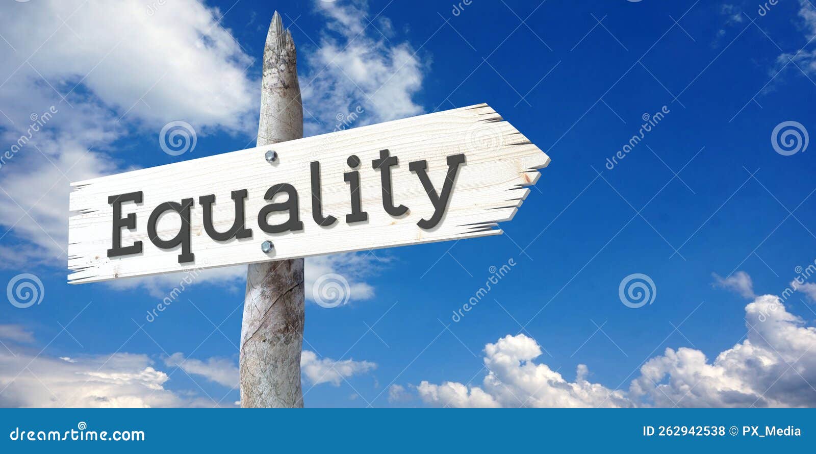 Equality - Wooden Signpost with One Arrow Stock Photo - Image of ...