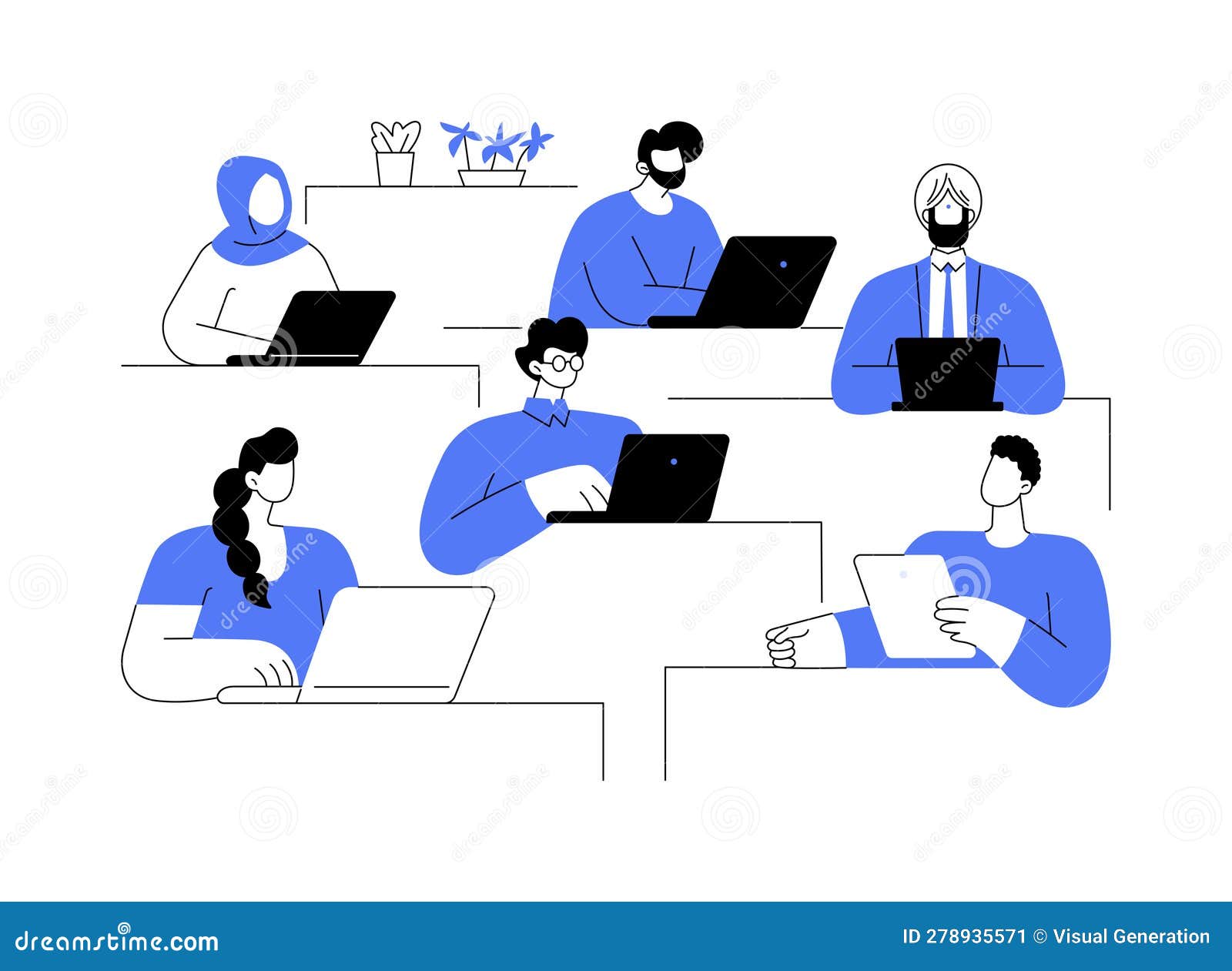 Equality at a Workplace Abstract Concept Vector Illustration. Stock ...