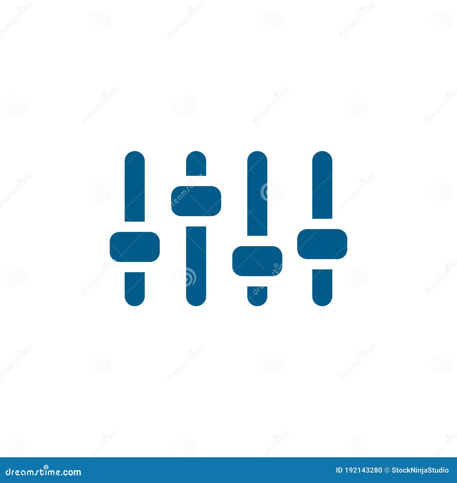 Equalizer Blue Icon on White Background. Blue Flat Style Vector ...