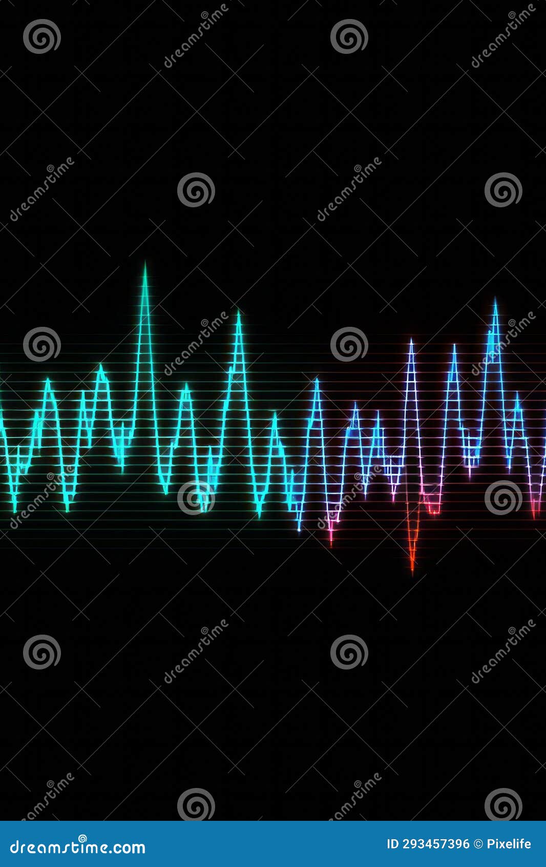 Equalizer Effect. Neon Lights. Sound Wave On A Black Background AI ...