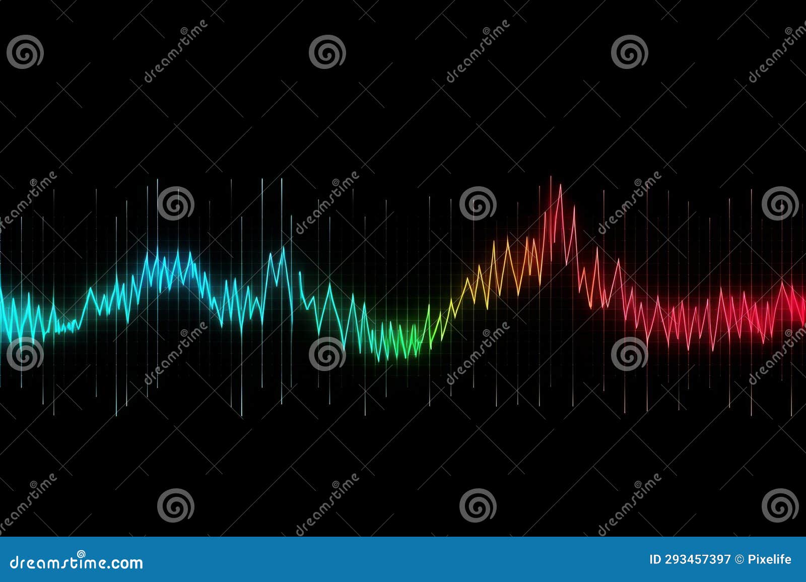 Equalizer Effect. Neon Lights. Sound Wave on a Black Background AI ...