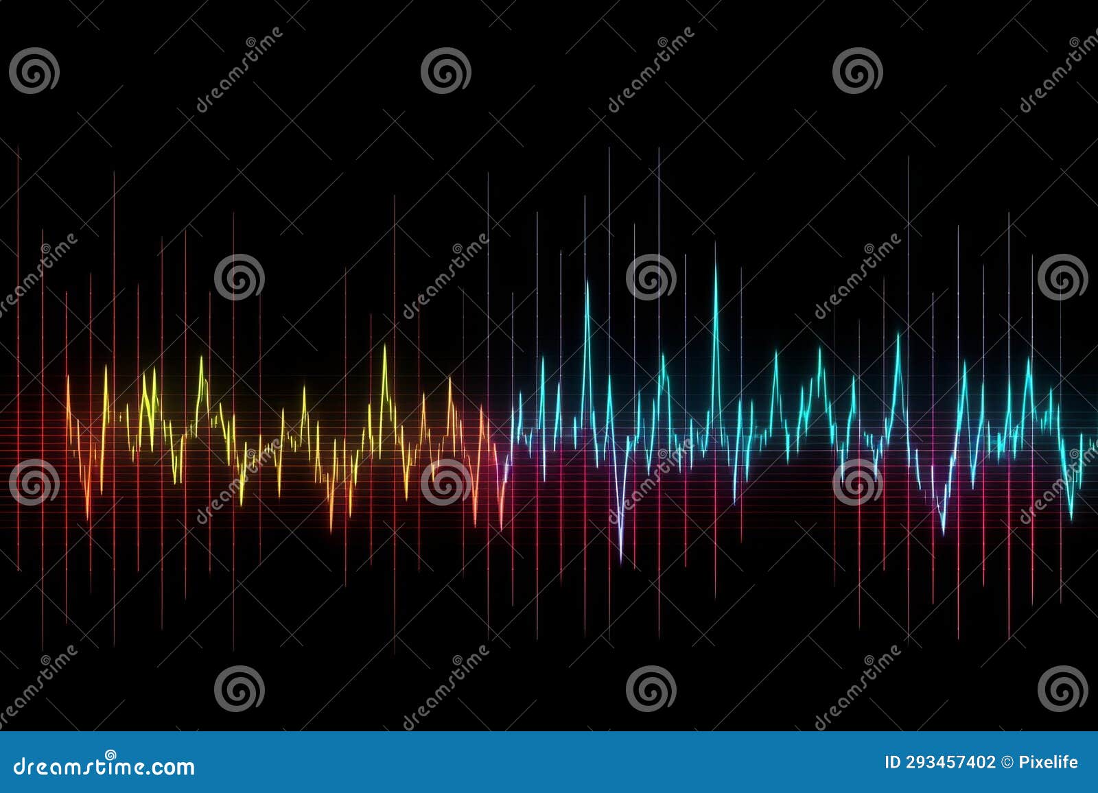 Equalizer Effect. Neon Lights. Sound Wave on a Black Background AI ...