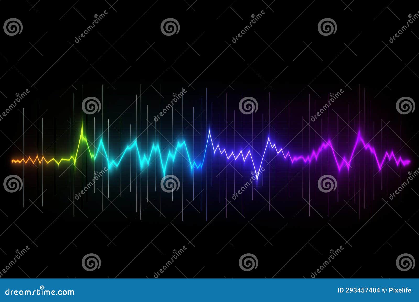 Equalizer Effect. Neon Lights. Sound Wave on a Black Background AI ...