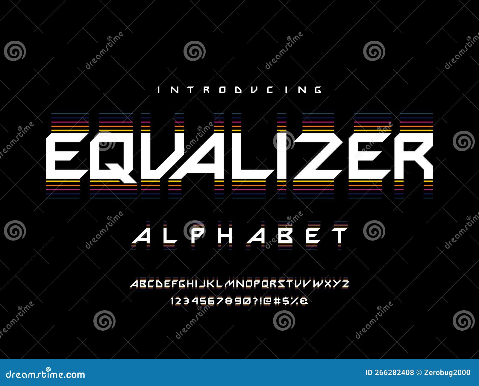 Equalizer Font Vector Illustration | CartoonDealer.com #266282408