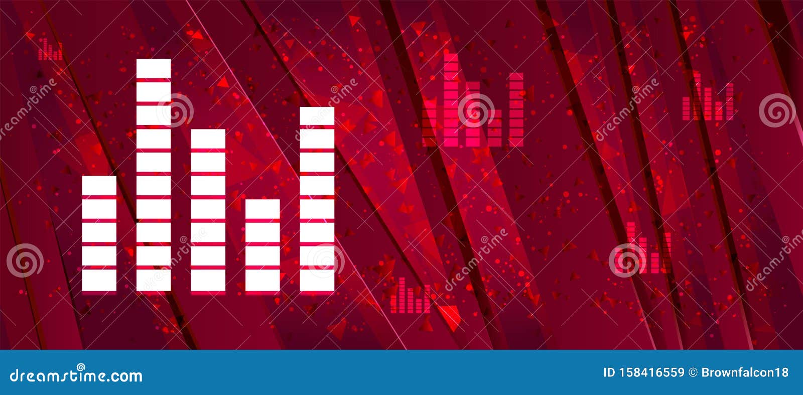 Equalizer Icon Abstract Design Bright Red Banner Background Stock ...