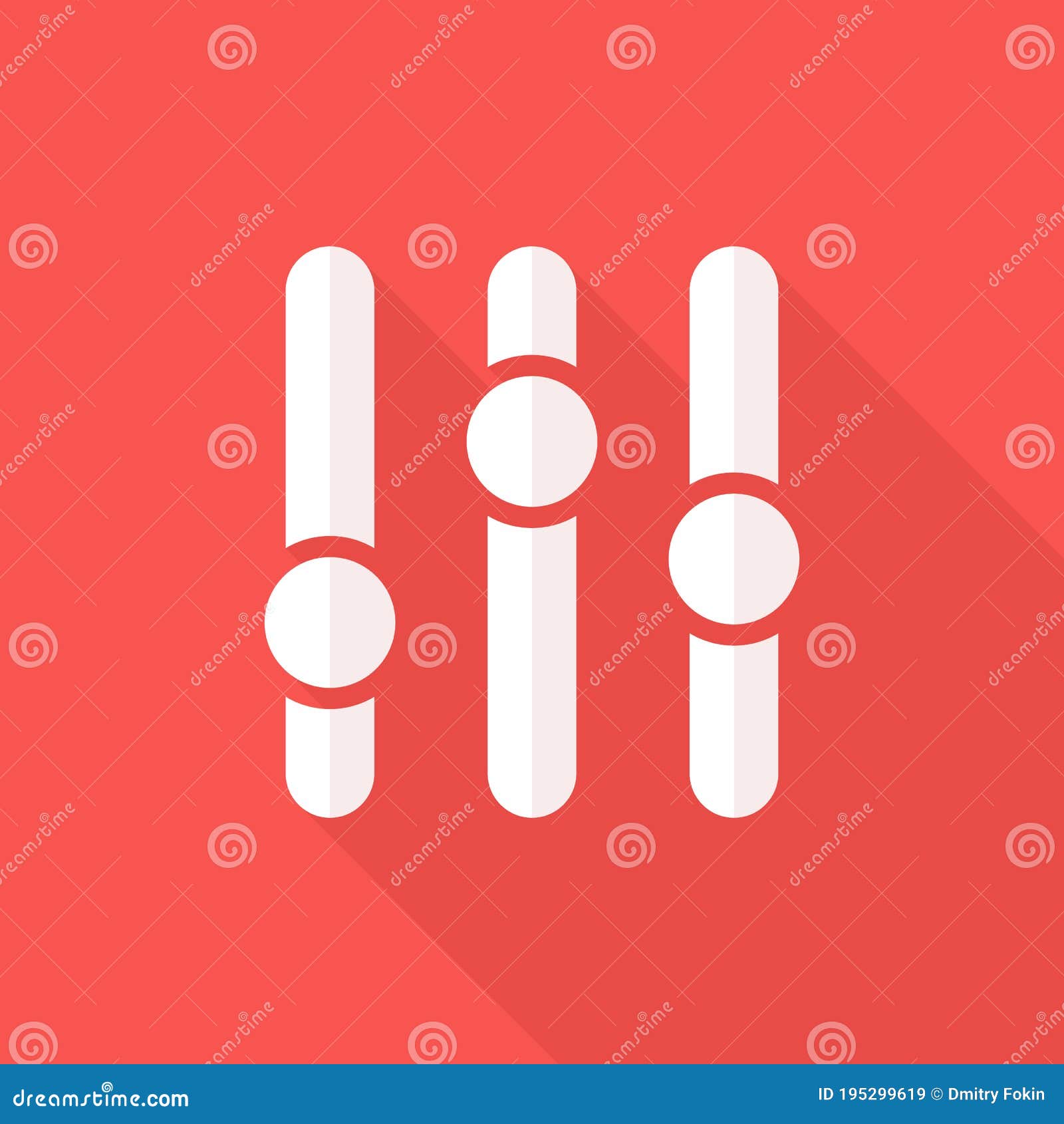 Equalizer Icon. Adjustment Flat Design Style Vector Illustration, Level ...