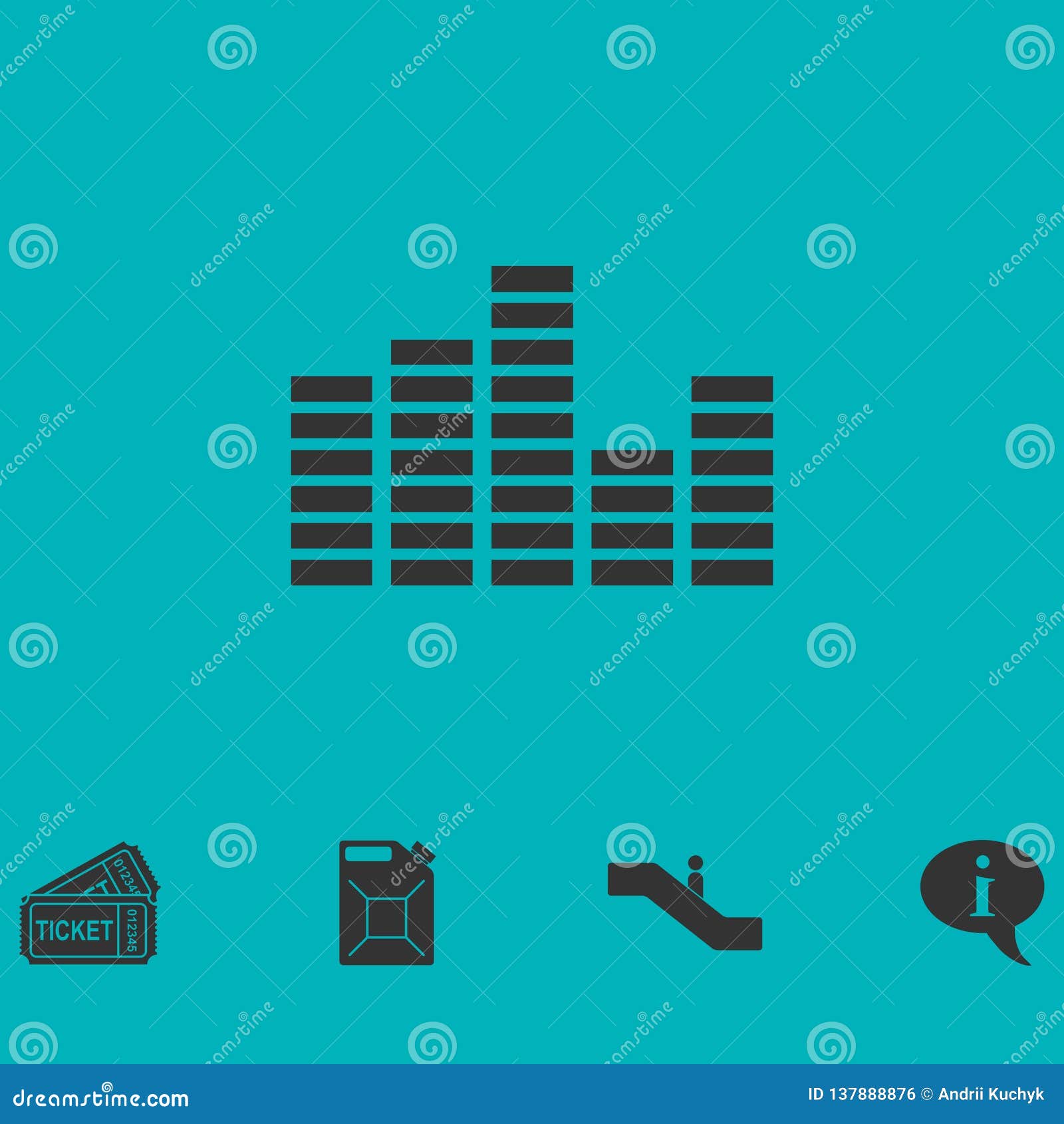 Equalizer icon flat stock vector. Illustration of play - 137888876