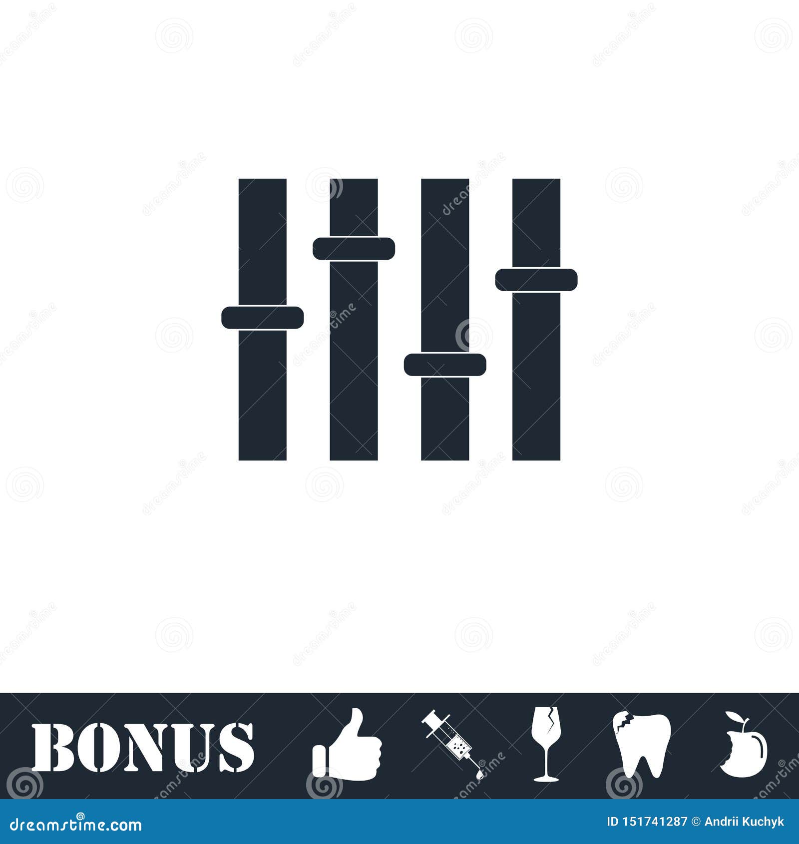 Equalizer icon flat stock vector. Illustration of equalizer - 151741287