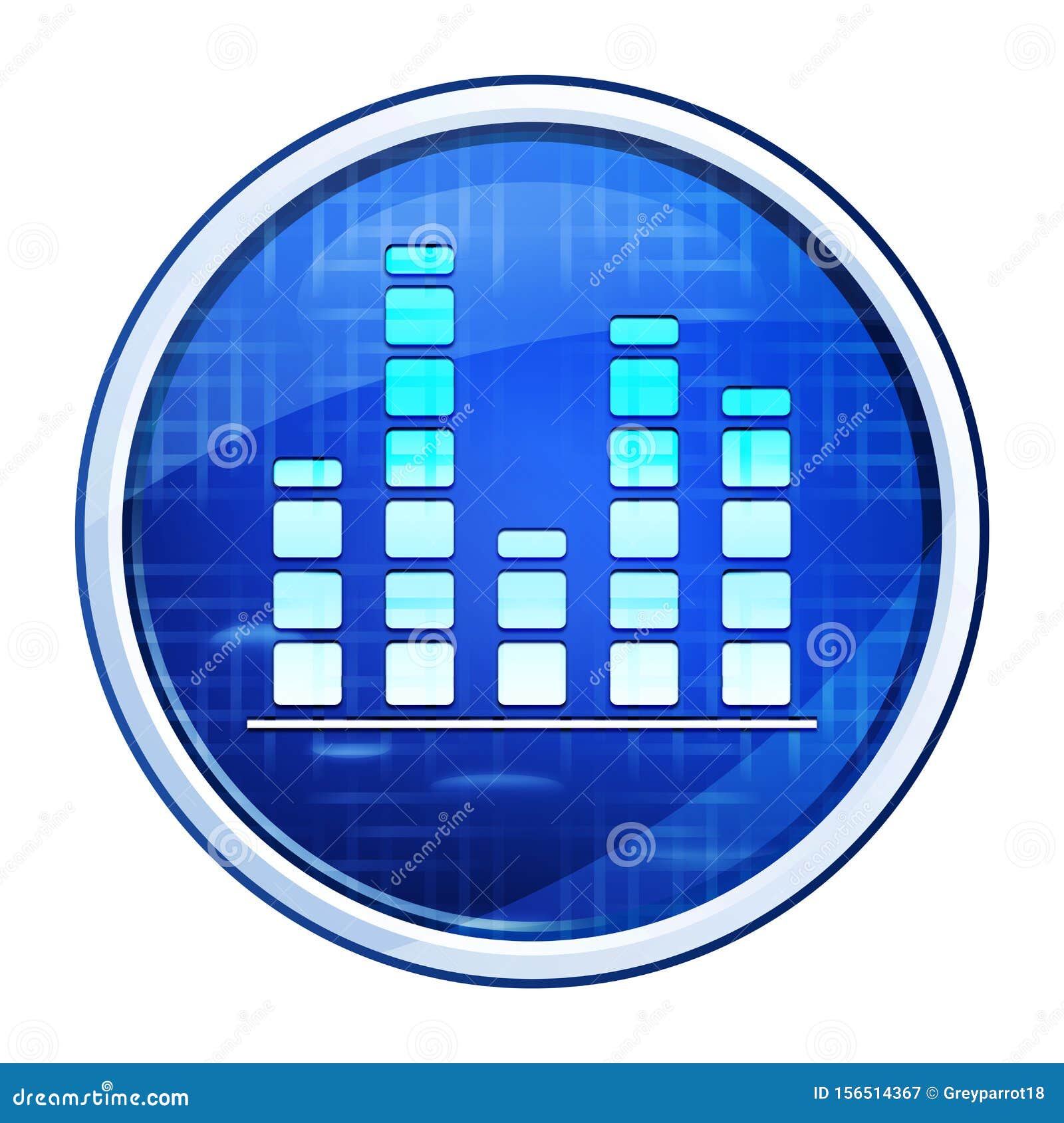 Equalizer Icon Futuristic Blue Round Button Vector Illustration Stock ...
