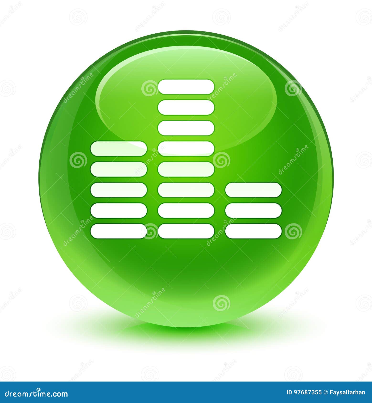 Equalizer Icon Glassy Green Round Button Stock Illustration ...