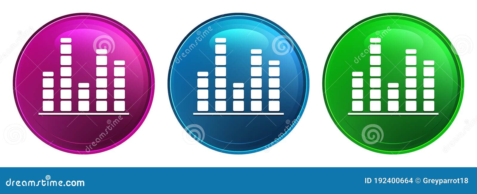 Equalizer Icon Magic Glass Design Round Button Set Illustration Stock ...