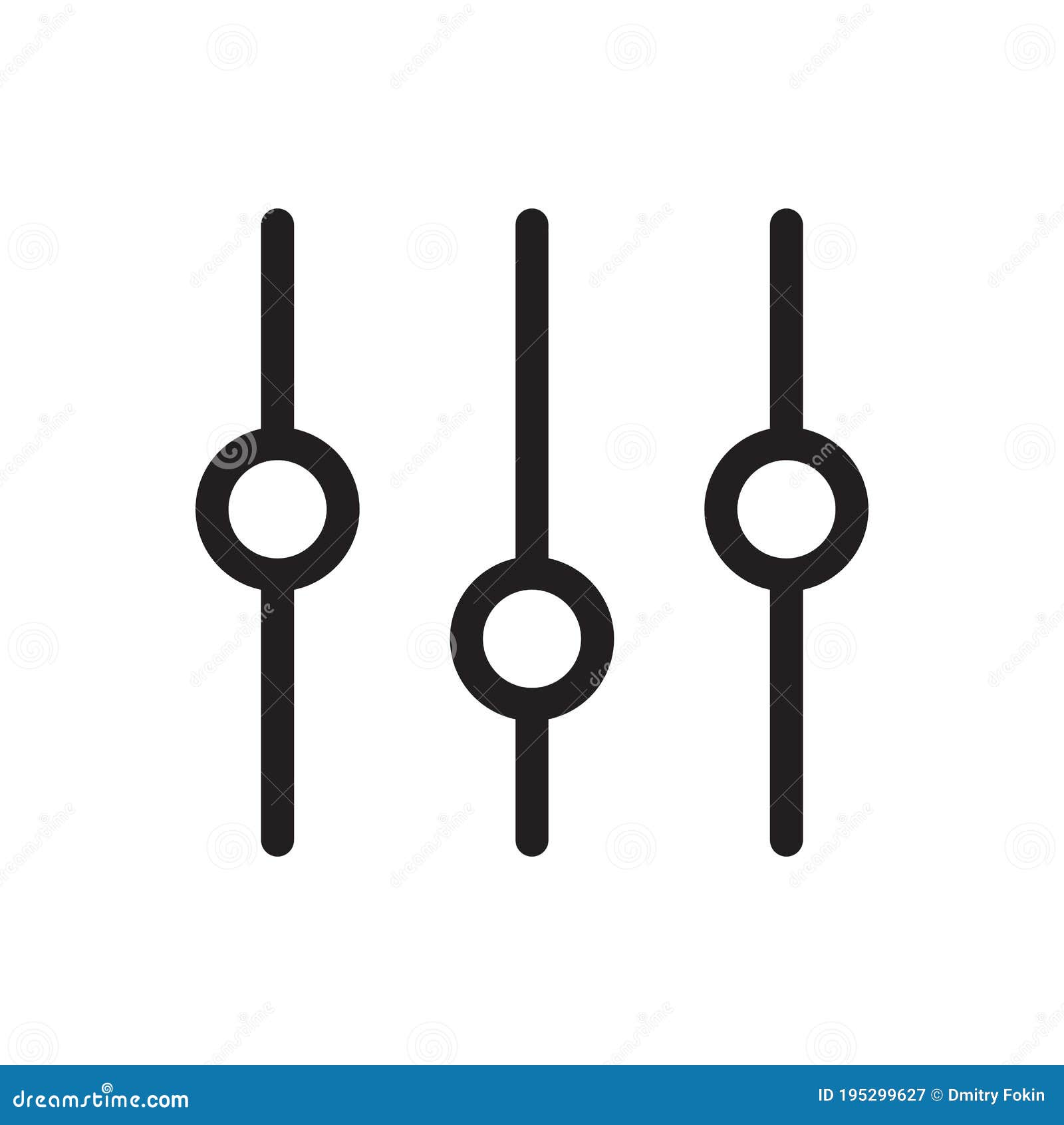 Equalizer Icon, Modern Minimal Flat Design Style, Adjustment Linear ...