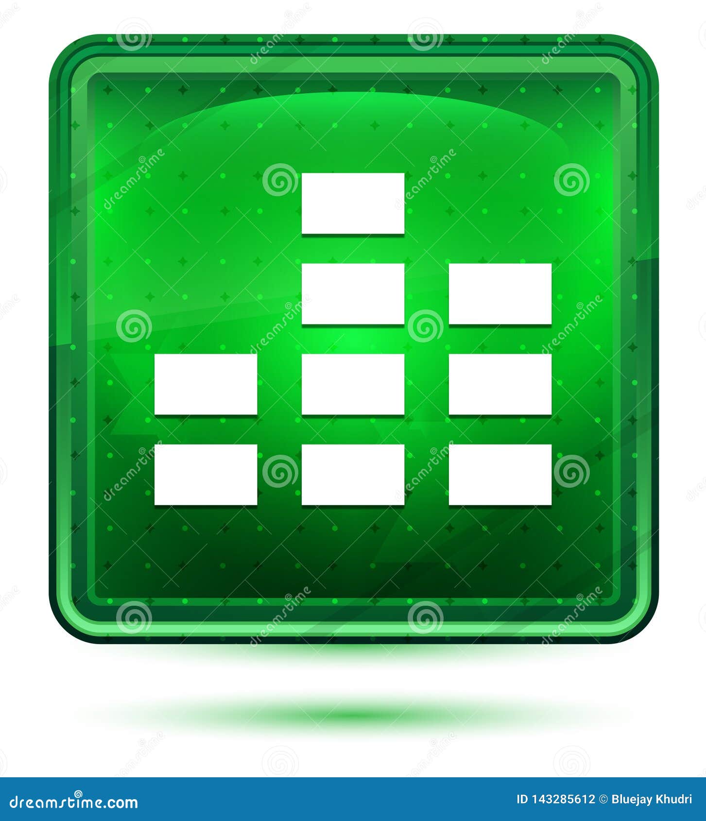 Equalizer Icon Neon Light Green Square Button Stock Illustration ...