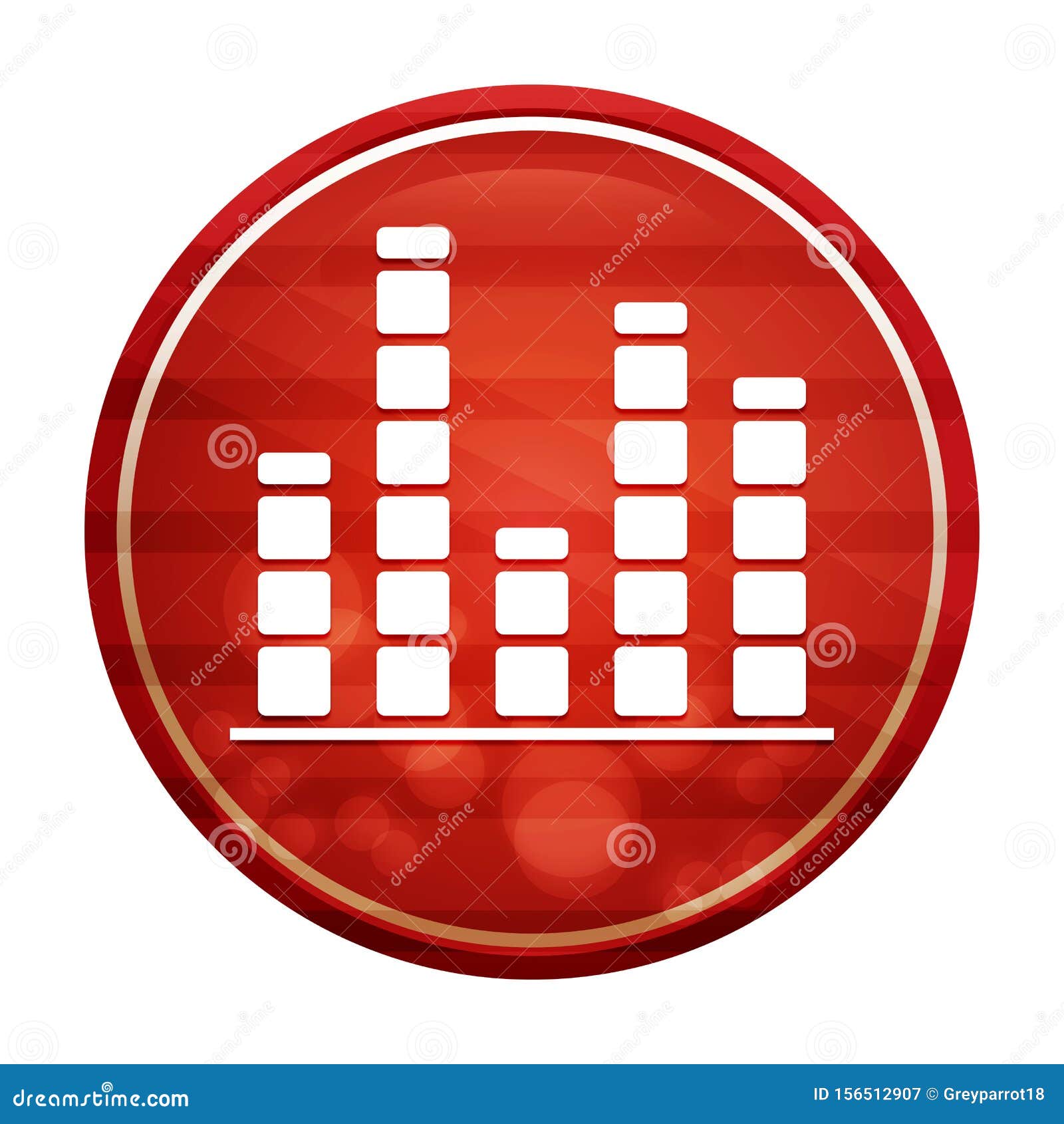 Equalizer Icon Realistic Diagonal Motion Red Round Button Illustration ...
