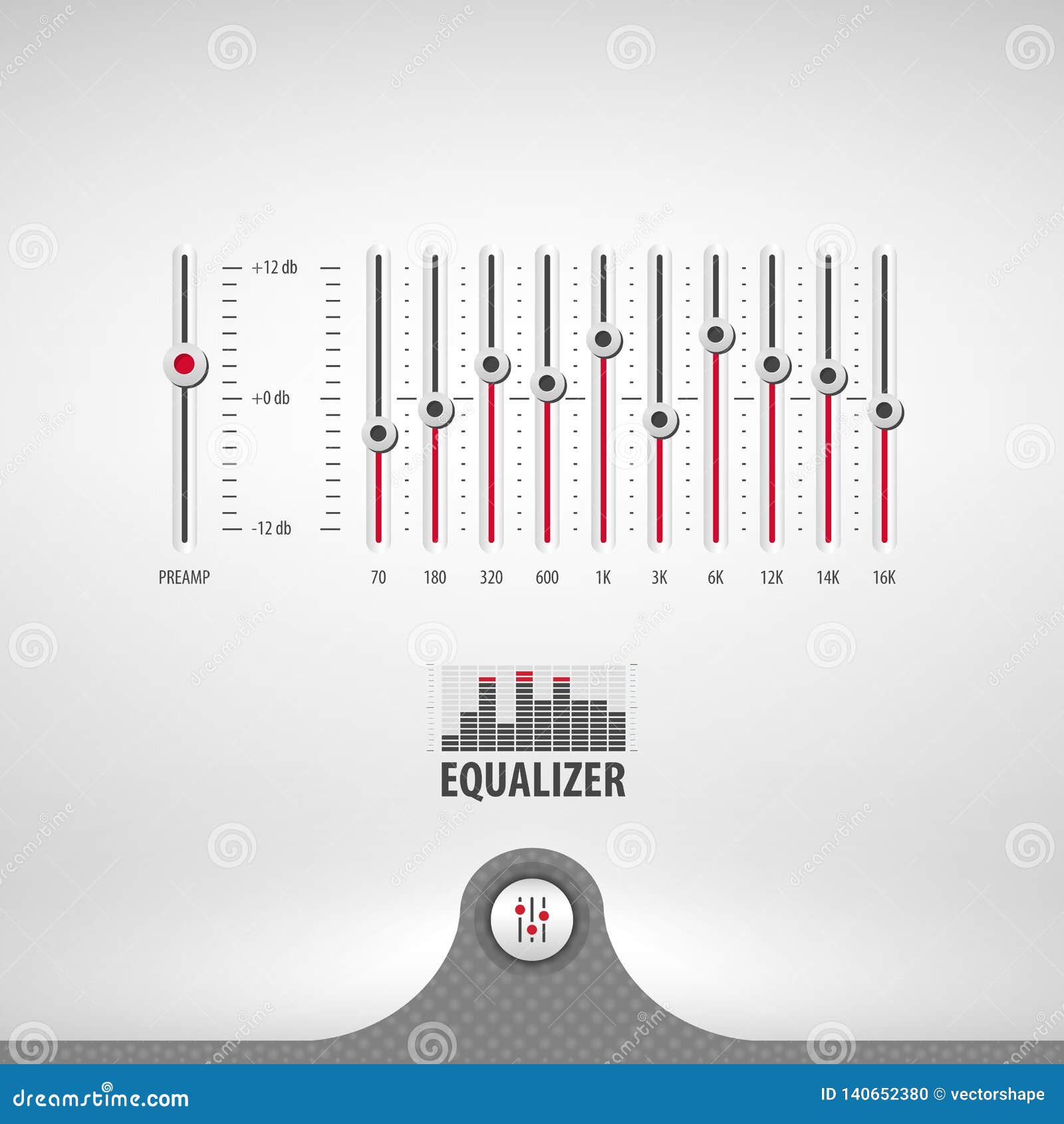 Equalizer for media player stock vector. Illustration of mixing - 140652380
