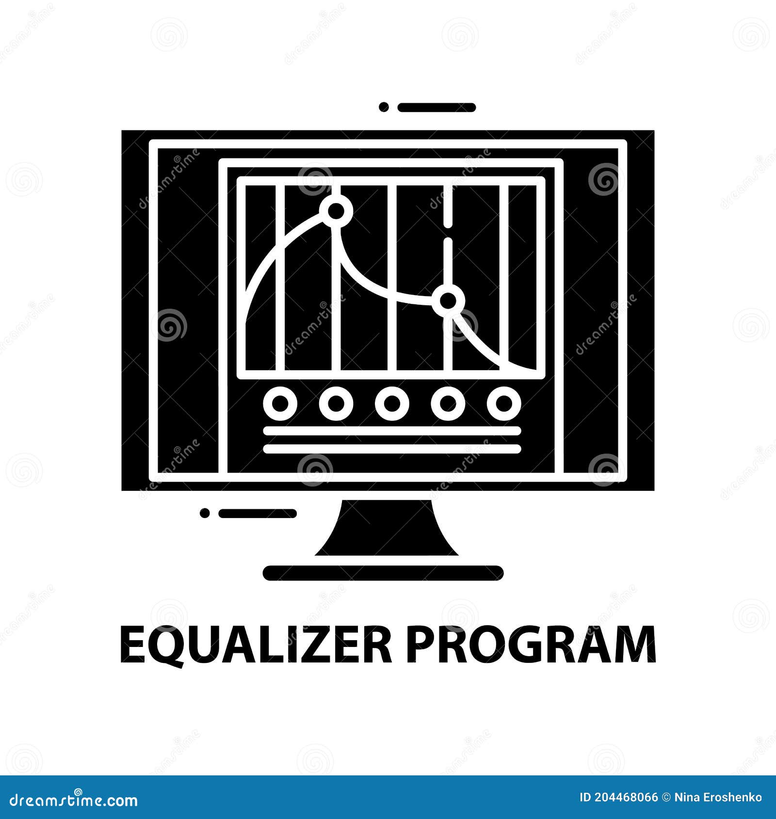 Equalizer Program Icon, Black Vector Sign with Editable Strokes ...