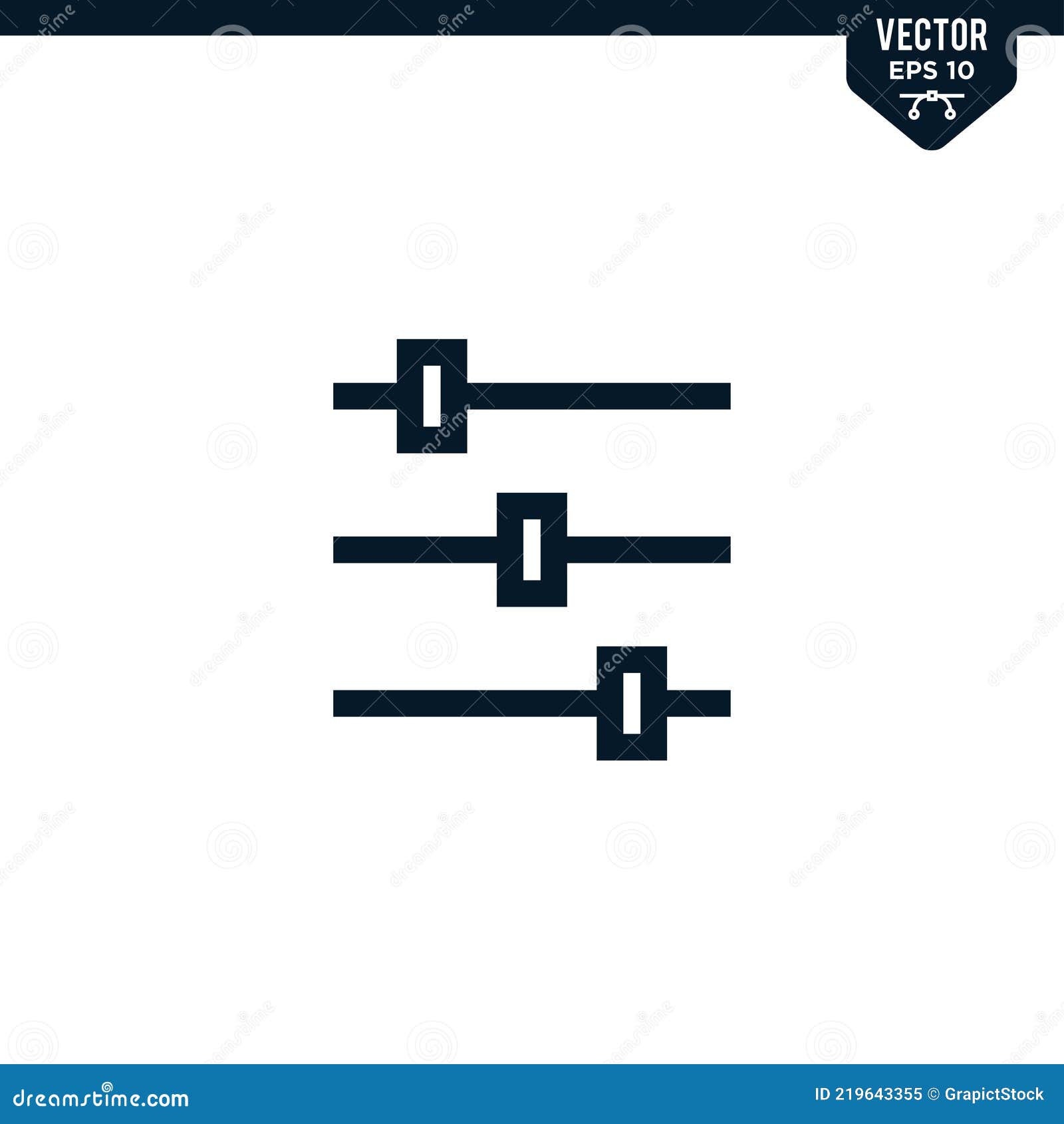 Equalizer or Setting Icon, Outlined Style Stock Vector - Illustration ...