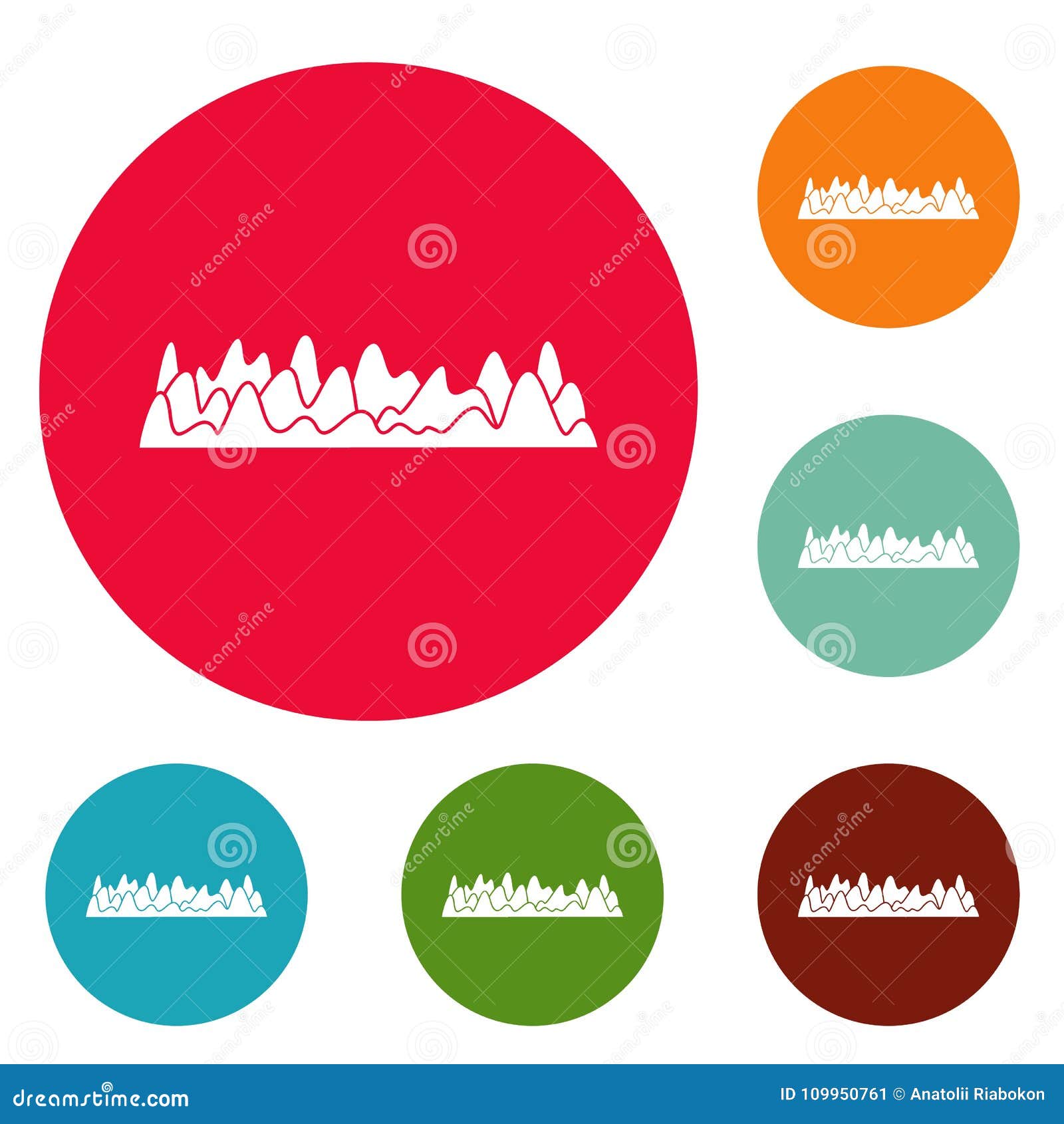 Sound, Vibration Symbol, Blue Icon On White Button Vector Illustration ...