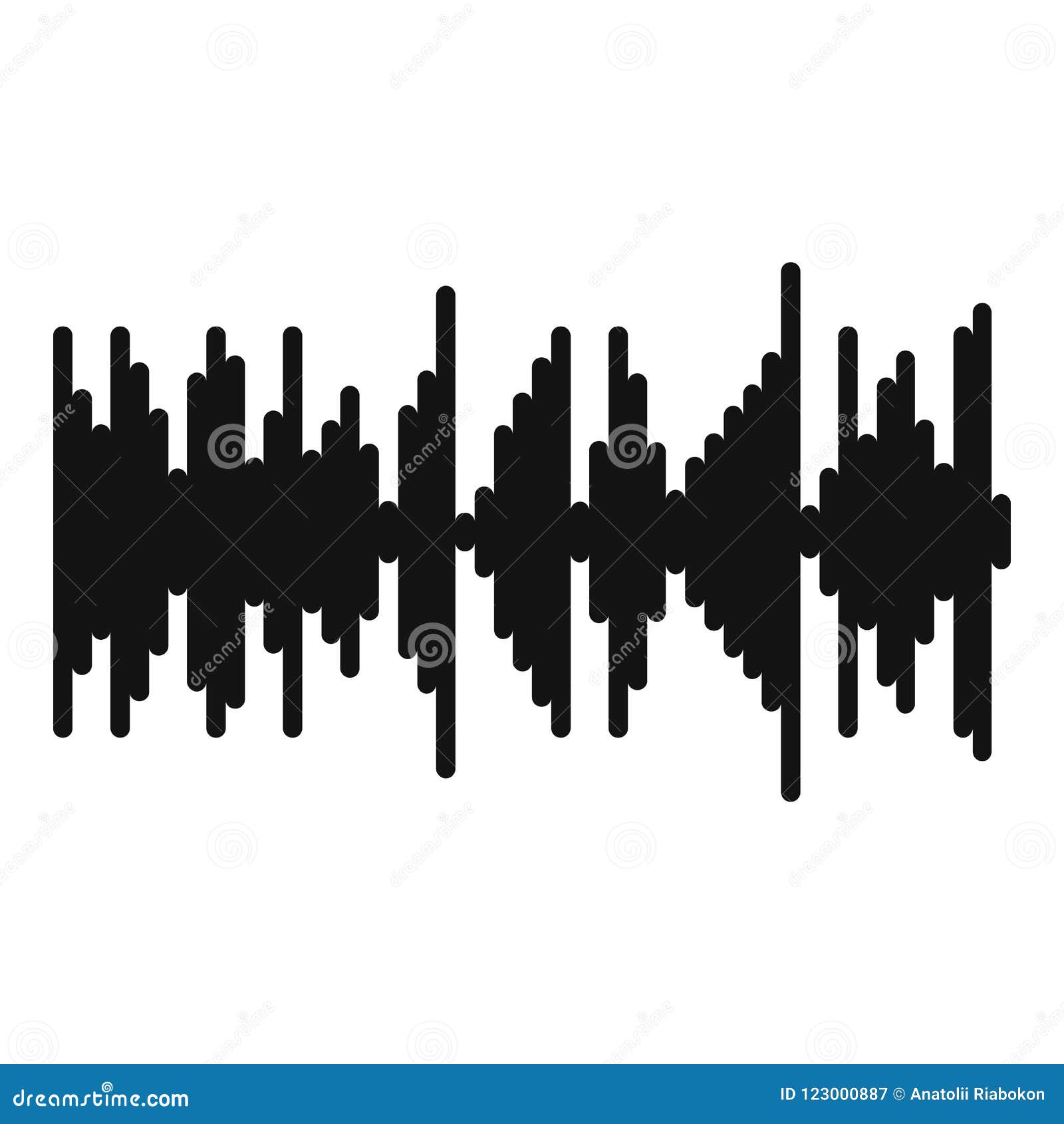 Equalizer Vibration Icon, Simple Black Style Stock Illustration ...