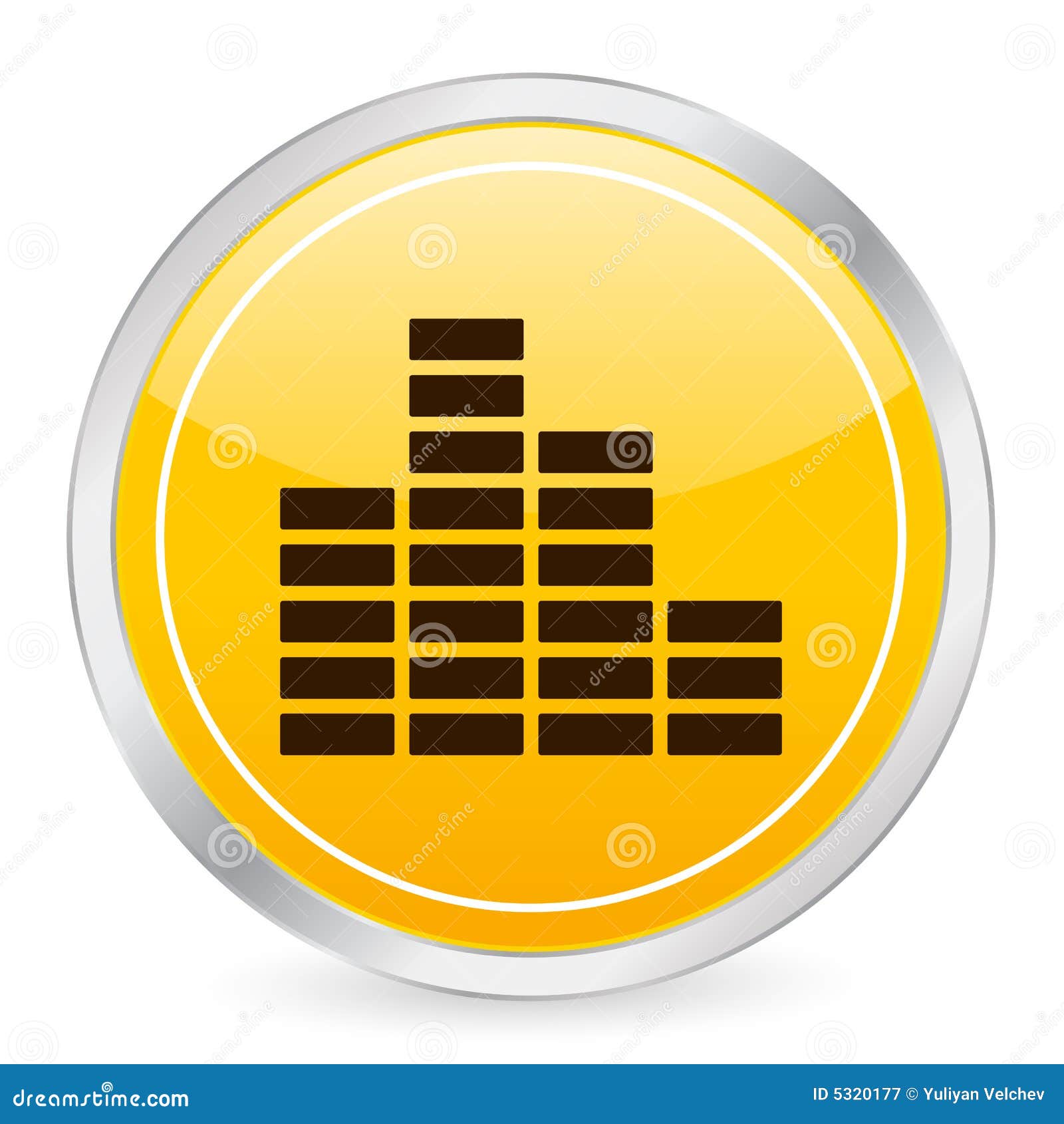 Equalizer Yellow Circle Icon Stock Vector - Illustration of audio ...