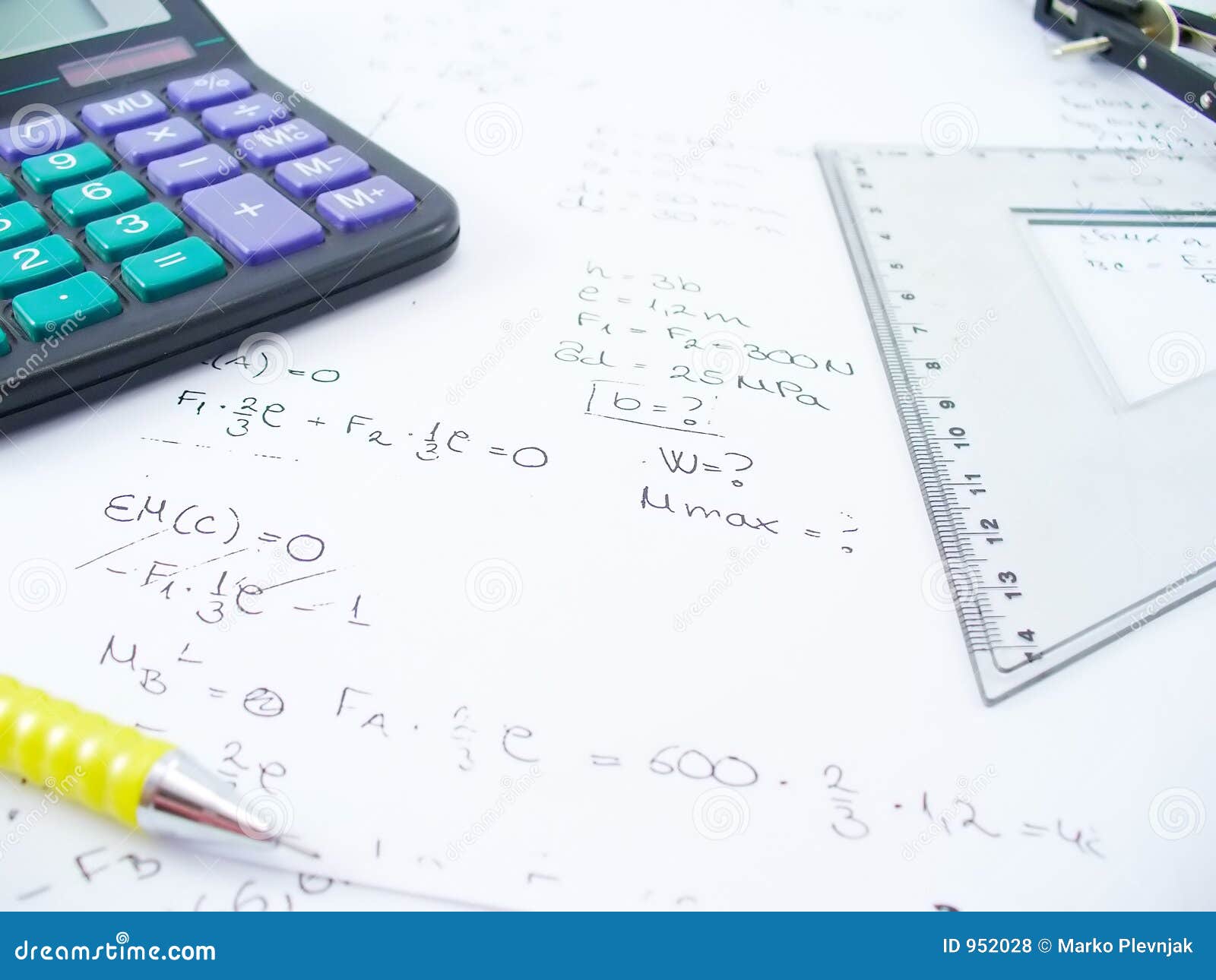 Equation stock photo. Image of calculator, learning, problem - 952028
