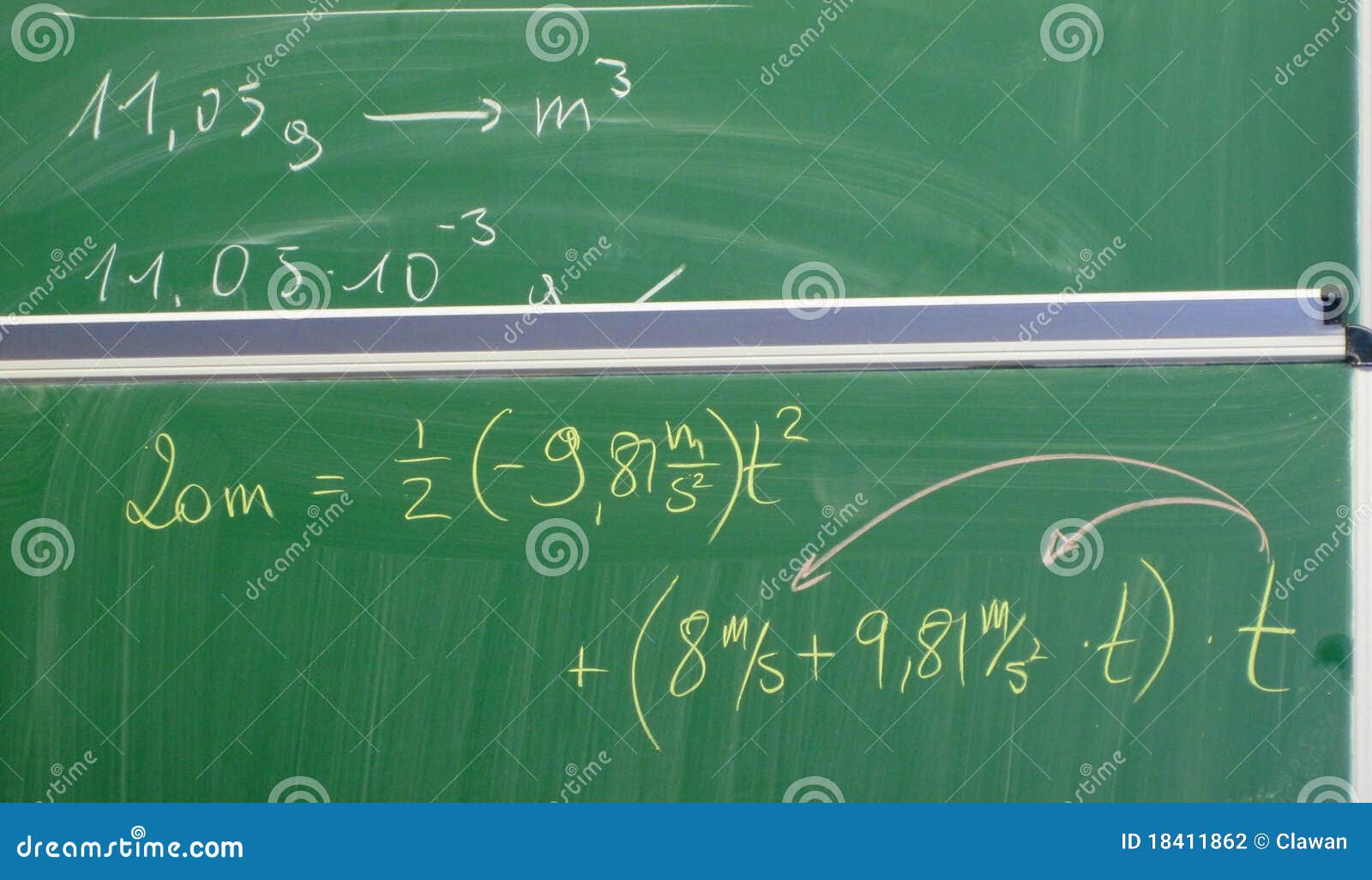 Equation on a chalkboard stock photo. Image of symbols - 18411862