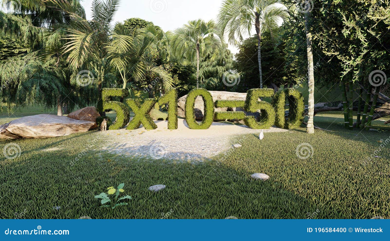 Equation 5*10=50 Made of Plants in a Park Stock Photo - Image of times ...