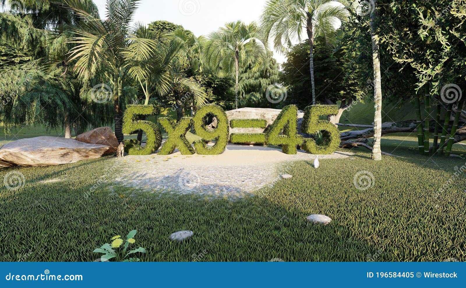 Equation 5*9=45 Made of Plants in a Park Stock Image - Image of educate ...