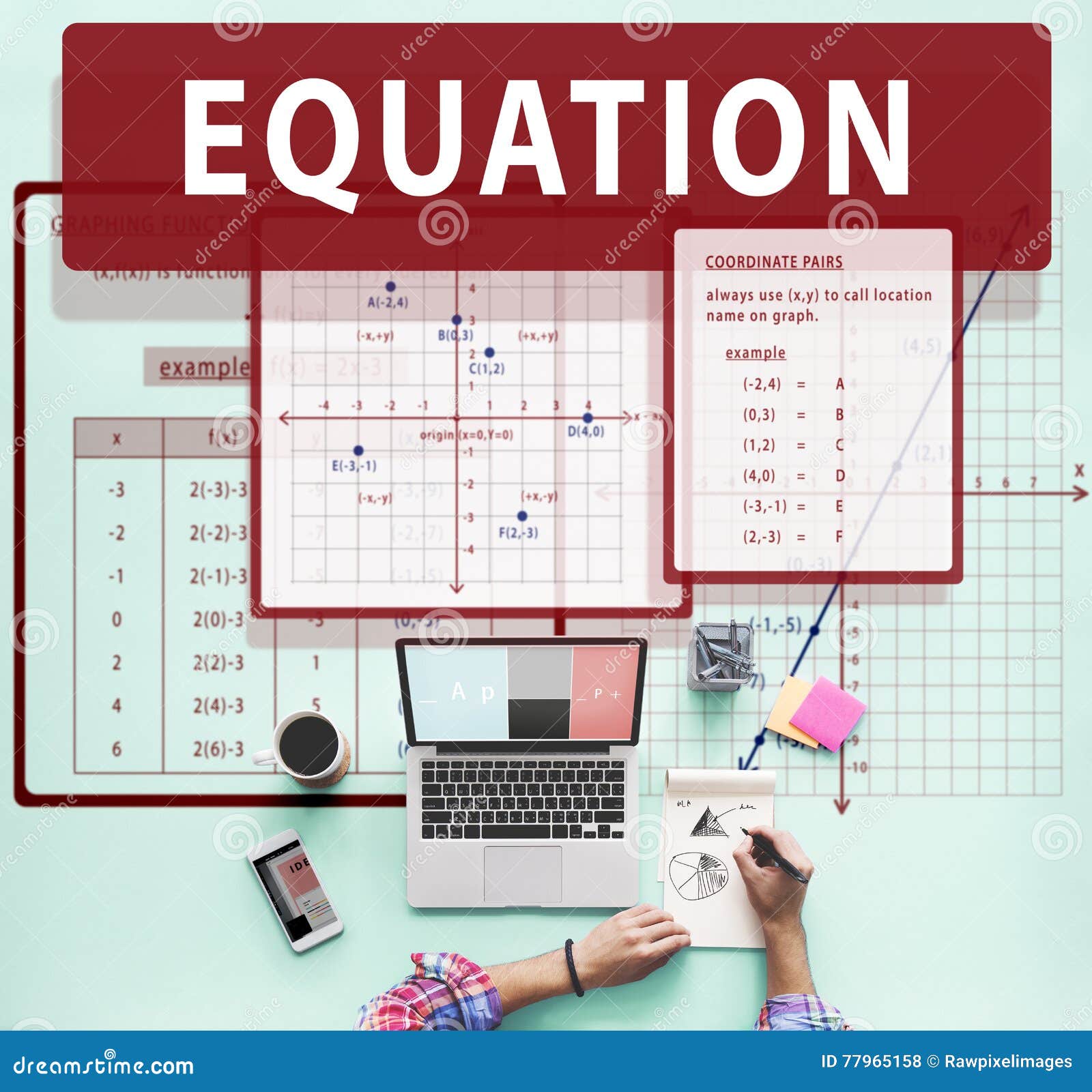 Equation Mathematics Calculation Chart Concept Stock Photo - Image of ...