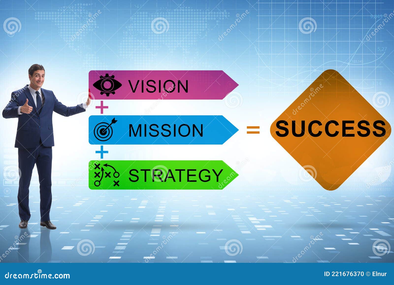 Equation of Success with with Businessman Stock Photo - Image of ...