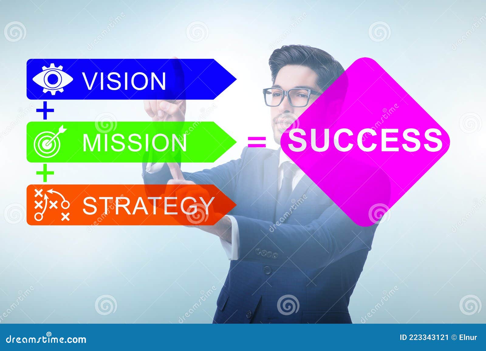 Equation of Success with with Businessman Stock Image - Image of ...
