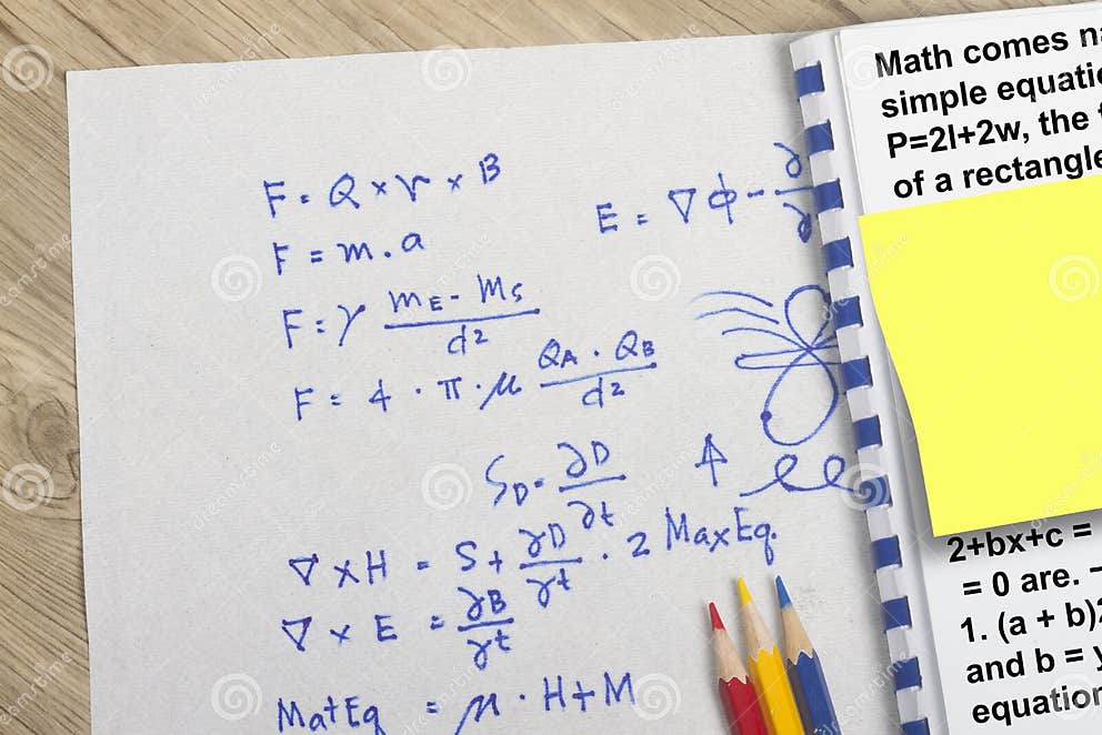 Equations and Formula Concept- Sketch of Formulas and Equation Stock ...