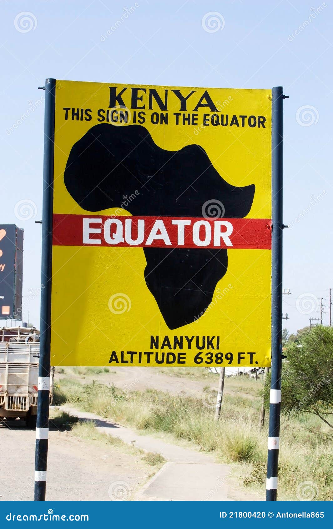 The Equator line road sign editorial image. Image of tourism - 21800420