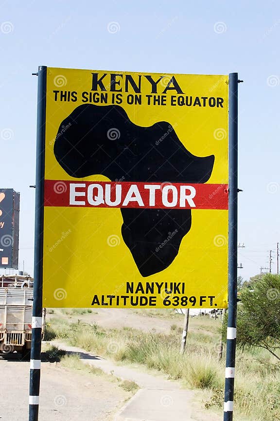 The Equator line road sign editorial image. Image of tourism - 21800420