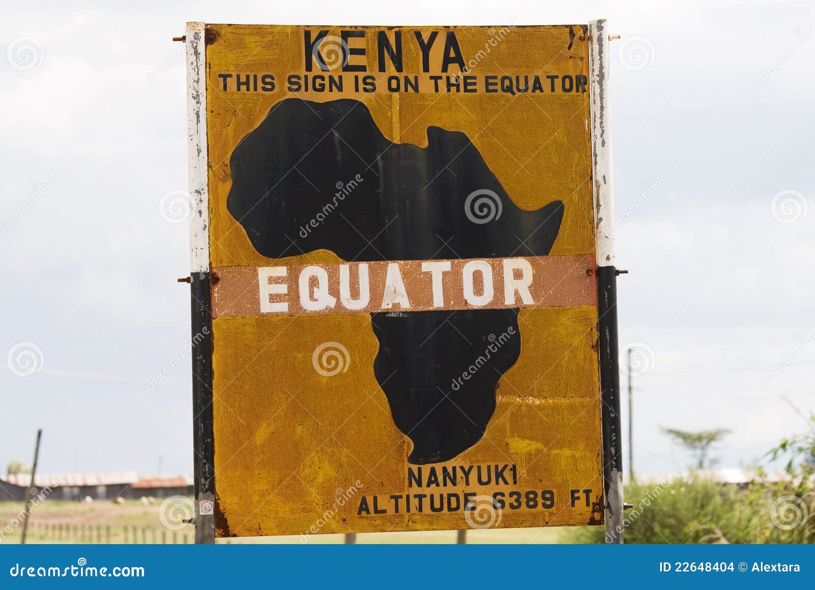 Equator Sign in Kenya stock photo. Image of board, symbol - 22648404