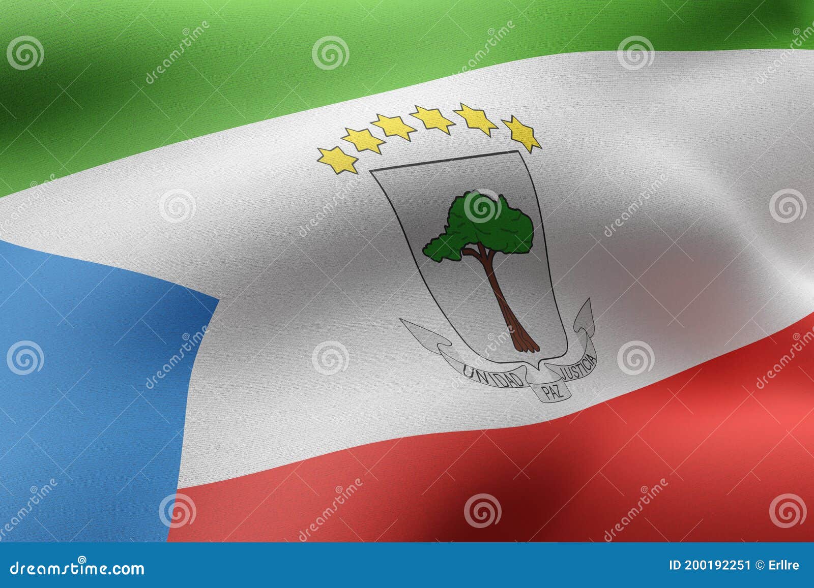 Equatorial Guinea 3d flag stock illustration. Illustration of symbol ...