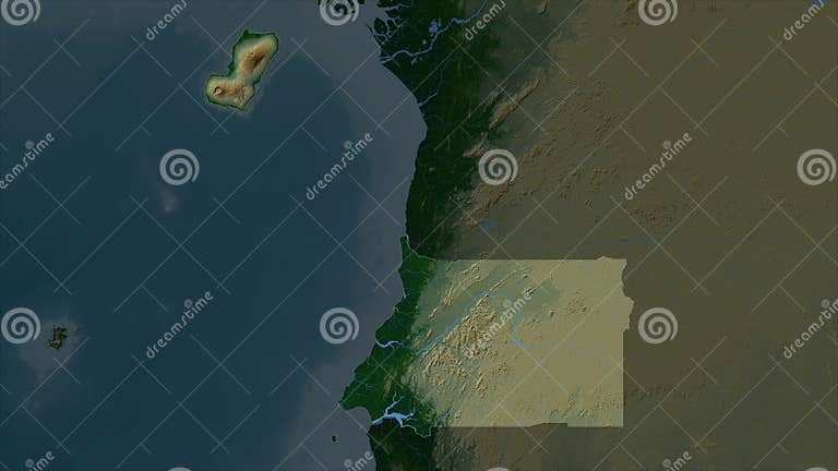 Equatorial Guinea Highlighted. Physical Stock Illustration ...