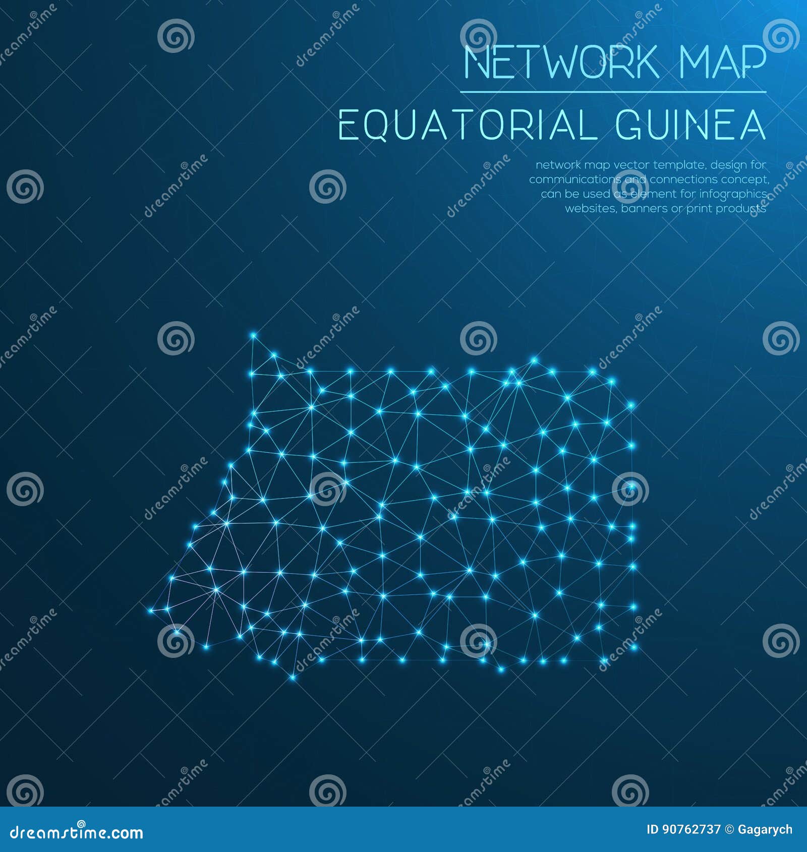 Equatorial Guinea Network Map. Stock Vector - Illustration of connection, blue: 90762737