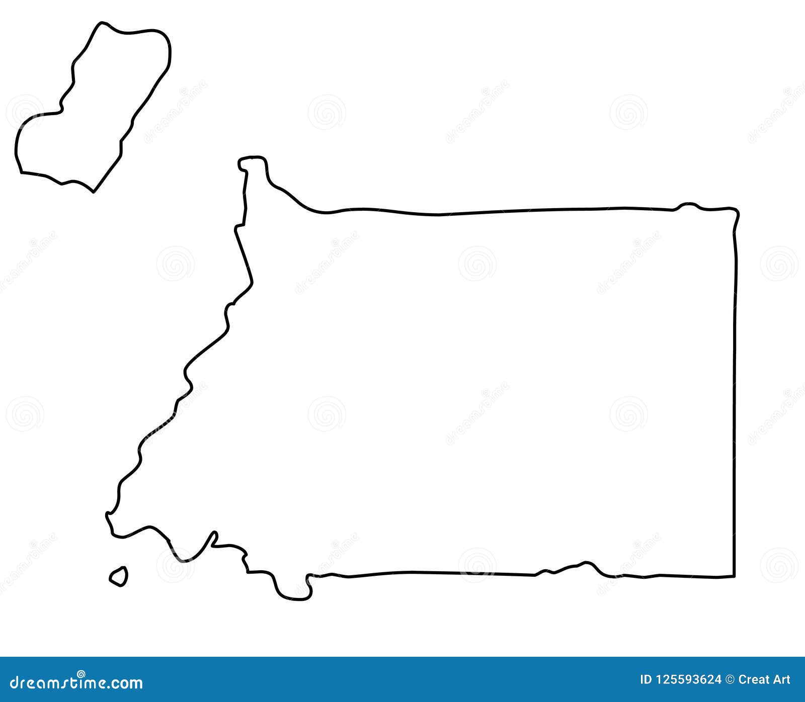 Equatorial Guinea Outline Map Guinea Vector Illustration Stock Vector