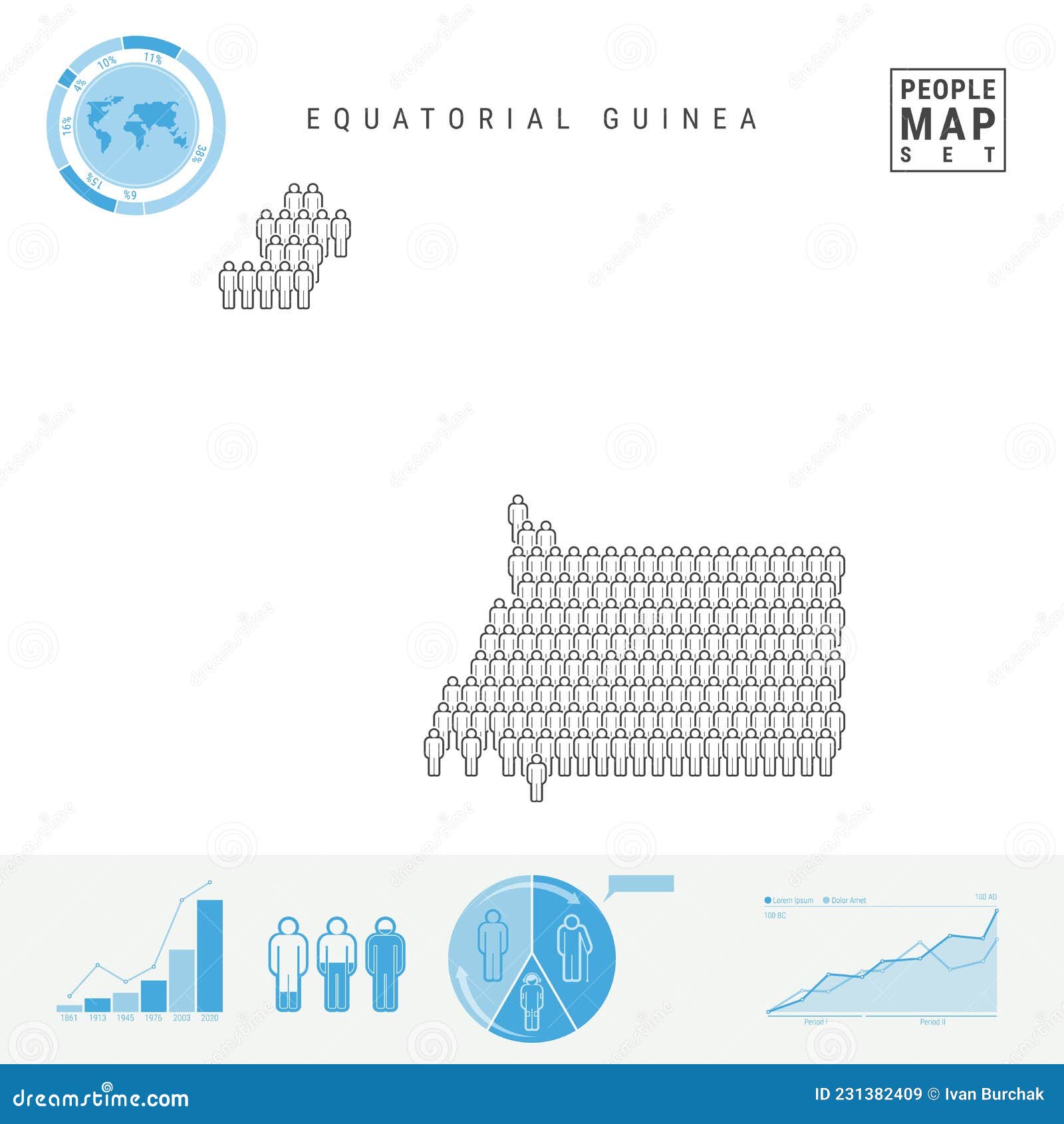 Equatorial Guinea People Icon Map. Stylized Vector Silhouette ...