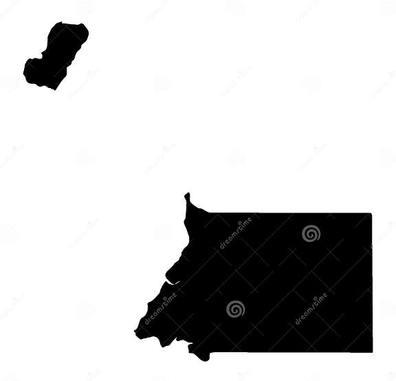 Equatorial Guinea Silhouette Map Stock Vector Illustration Of